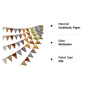 Thenshop 5 Pieces Jungle Theme Party Supplies Animal Safari Print Pennant Banners Jungle Animal Prints Animal Triangle Flag Banner for Animal Theme Party Zoo Jungle Safari Themed Party (Classic Style)