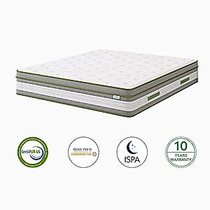 Novilla King Size Mattress, 12 Inch Hybrid Pillow Top King Mattress in a Box with Gel Memory Foam & Individually Wrapped Pocket Coils Innerspring for a Cool & Peaceful Sleep
