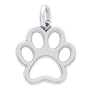 CloseoutWarehouse Sterling Silver Paw Print Charm
