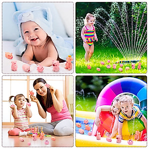 18 Pcs Rubber Pig Bath Toys Cute Rubber Piggy Bath Toy Tiny Pig Bathtub Toys Mini Pink Pigs Preschool Bath Toys Float Squeak Toys Birthday Gift for Shower Pool Beach Party Decorations