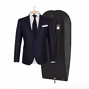 HANGERWORLD Black 44in Nylon Gusseted Garment Bags for Hanging Clothes Multi Garment Carrier Cover for Suits and Dresses