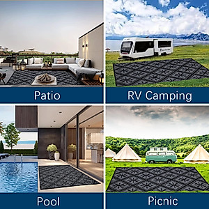 Blytieor 8x10 ft Waterproof Outdoor Rugs, Portable Lightable Plastic Straw RV Rug Floor Mat Area Rugs for Patio,Backyard, Camping