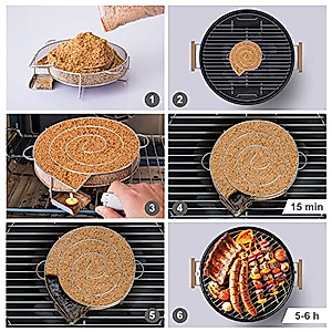 LIHAO Pellet Smoker Tray, Hot/Cold Smoke Generator for BBQ Grill, 5 Hours of Billowing Smoke, Ideal for Smoking Cheese, Fish, Pork, Salmon