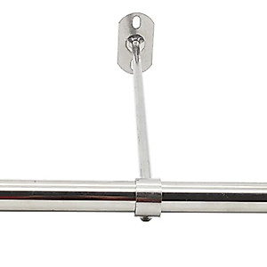 2 Pack Ceiling Mount Bracket, Stainless Steel Wardrobe Pipe Bracket Rod Holder Ceiling Holder, ULIFESTAR Shower Curtain Closet Wardrobe Rod Lever Support Holder Pipe Flange Socket 32x300mm/1.26x12''