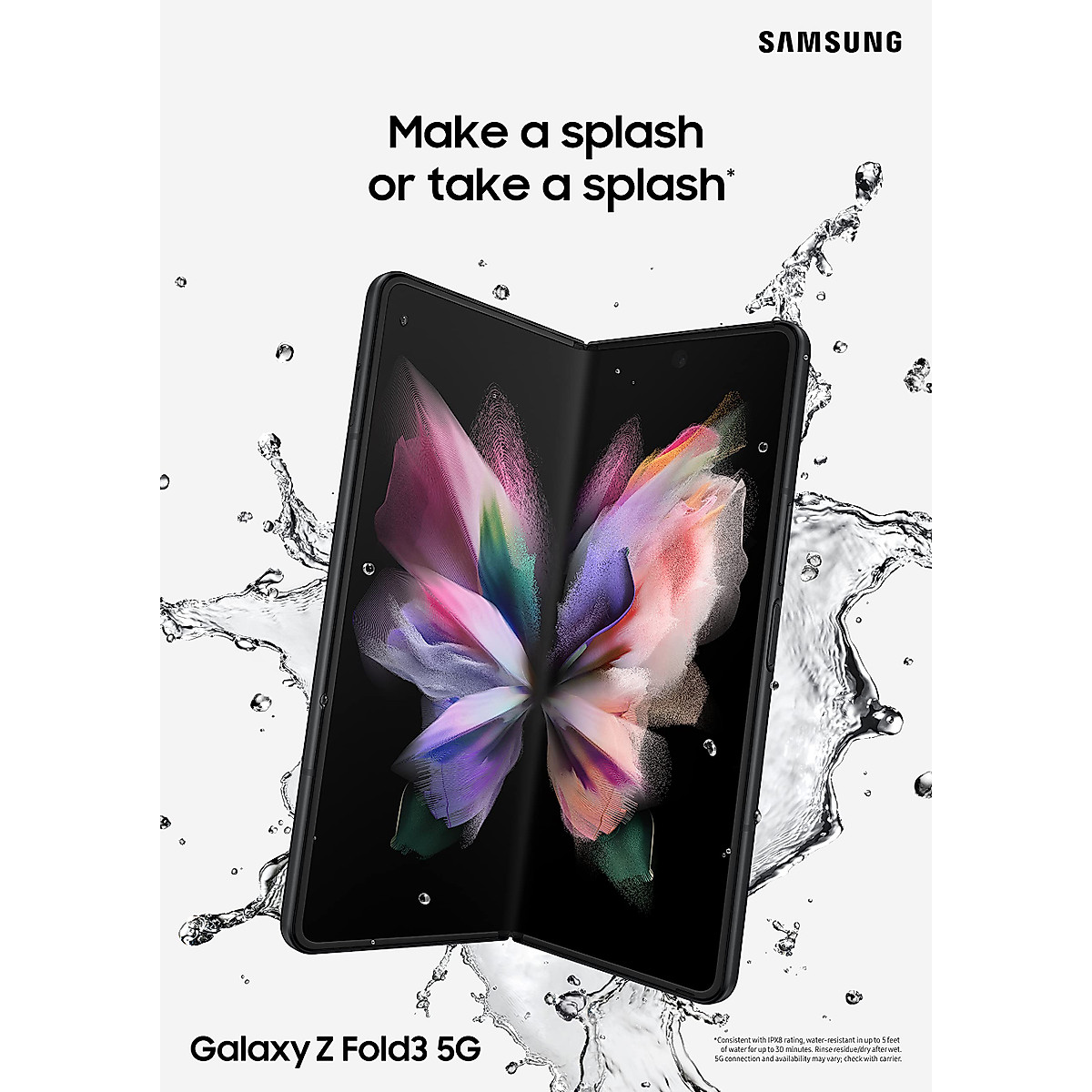 SAMSUNG Galaxy Z Fold 3 5G Cell Phone, Factory Unlocked 2-in-1 Android Smartphone Tablet, 256GB, 120Hz, Foldable Dual Screen, Under Display Camera, US Version, Phantom Black