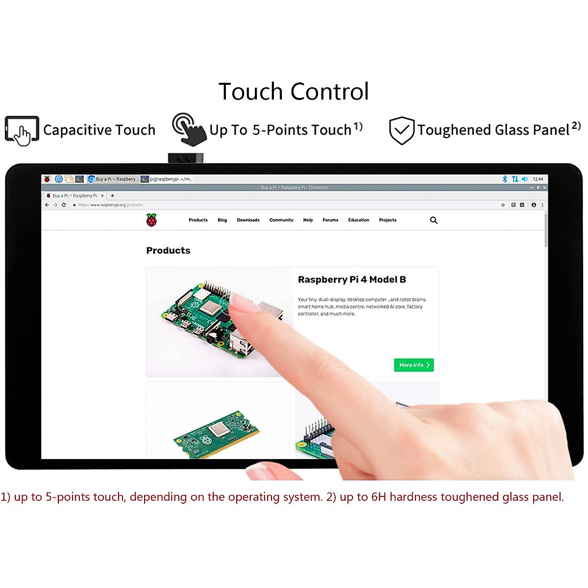 waveshare 5.5inch HDMI AMOLED Display 1080x1920 Resolution Capacitive Touch Screen with Toughened Glass Cover 6H Hardness for Raspberry Pi 4B/3B+/3B/2B/Zero/Zero W and Jetson Nano,PC,Multi Systems