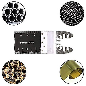 Diagtree 50PCS Bi-Metal Oscillating Multitool Quick Release Oscillating Saw Blades Fits Fein Multimaster, Porter Cable, Black&Decker, Bosch Craftsman, Ridgid, Makita, Milwaukee, Dewalt etc
