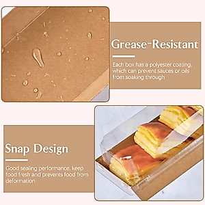 ZORRITA 100 Pack Charcuterie Boxes with Clear Lids, 7.5 Inch Small Kraft Paper Charcuterie Boxes To Go Treat Containers for Desserts, Cookies, Sandwich, Pastry, Strawberries and Cupcakes (Brown)