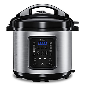 Electric Pressure Cooker: 6 Quart 9-in-1 Multi-Functional Built-in 11 Presets Programs Pressure Pot, 10+ Safety-Features Multi Cooker, Slow Cooker, Rice Cooker, Steamer, Sauté, Yogurt Maker, Warmer & Sterilizer w/ Measuring Cup & Stainless Steel Rack