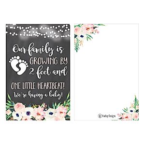 25 Pregnancy Announcement Card Set, We're Expecting Baby Surprise Having Birth Reveal Only Best Friends Get Promoted To Auntie Aunt Uncle Grandpa Grandma Grandparent Sister Brother Family Dad Mom