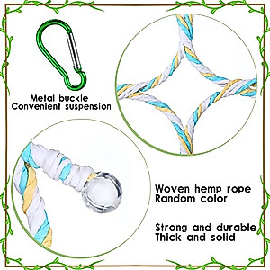 3 Pieces Bird Rat Climbing Rope Net Toy for Cage Bird Rope Perch Swing, Ladder Rope Bridge Hanging Hammock, Small Animal Activity Toy for Gerbil, Mouse, Mice, Parrot, Bird