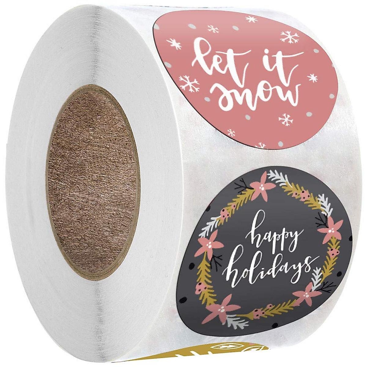 500PCS Merry Christmas Stickers Holiday Stickers Labels Roll 1.5 Inch Round Adhesive Xmas Decorative Sealing Stickers for Cards Gift Envelopes Boxes