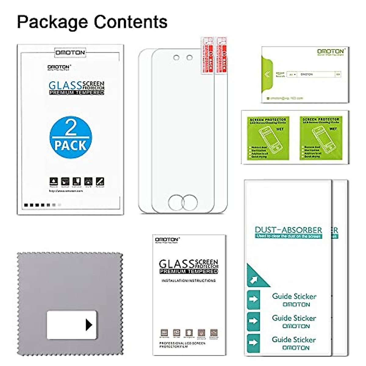 OMOTON Tempered Glass Screen Protector for New iPod Touch 7th Generation 6th Gen 5th Gen (2015/2019 Released), 2 Pack
