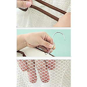 Double Sided 30 Pockets Hanging Underwear Organizer for Underwear, Stocking, Toiletries Accessories, Bra, Sock, Mesh Pockets & Rotating Metal Hanger