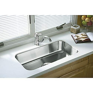 STERLING 11600-NA 32-Inch McAllister 32-Inch by 18-Inch Under-Mount Single Bowl Kitchen Sink, Stainless Steel