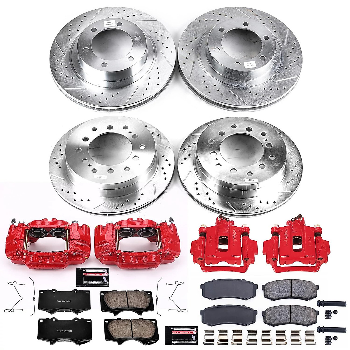Power Stop KC2422 Z23 Evolution Front and Rear Brake Caliper Kit- Brake Rotors, Brake Pads, Brake Calipers For Toyota 4Runner 2003-2009 [Model Specific]