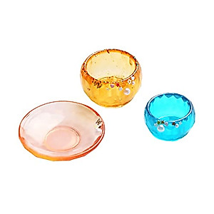 COHEALI 3pcs Silicone Tray Resin Tray Resin Molds Silicone Resin Mold Containers Mini Bowl Silicone Crystal Drop Mold DIY Dish Mold Delicate Silicone Molds Epoxy Resin Silicone Bowl Dishes