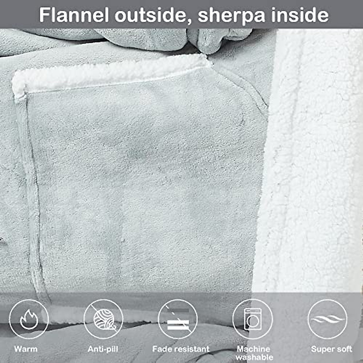 softan Blanket Hoodie, Oversized Sherpa Fleece Wearable Blanket for Women & Men, Super Warm and Cozy Plush Flannel Hooded Blanket, Sweatshirt Gift with Giant Pocket, One Size Fits All, Grey