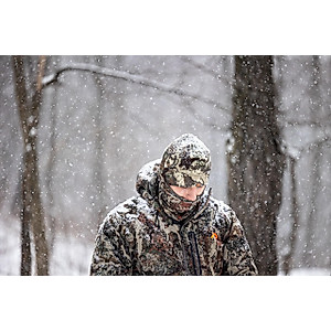 First Lite Sanctuary 2.0 Insulated Jacket - Fleece Hooded Windproof Camo Hunting Coat - First Lite Specter - Medium