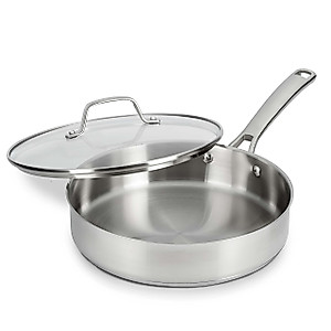 Calphalon Stainless Steel Cookware Sauce Pan with Lid, 3 qt., Stainless Steel
