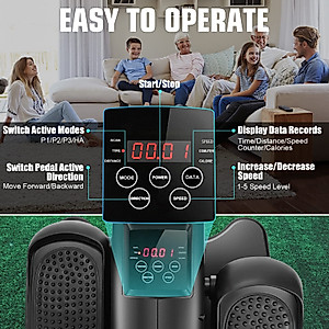 ANCHEER Under Desk Elliptical Machine, Electric Seated Pedal Exerciser, Mini Elliptical Machines for Seniors, LCD Display Monitor, Remote Control, Leg Exerciser for Home (Training Black)