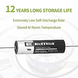 EEMB 100Pack ER14505 AA 3.6V Lithium Battery with AX Solder Tabs Li-SOCL₂ Non-Rechargeable Battery SB-AA11 LS14500 TL-5903 SL-360 S7-400 ER14500 for Chip Board/Sensor/Backup Power Supply/PLC Battery