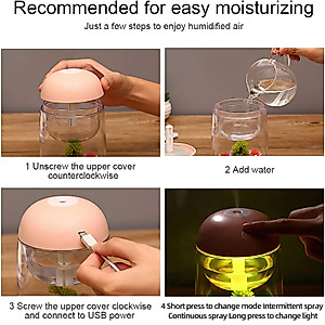 GENNISSY Cute Mini Landscape Air Humidifier Essential Oil Diffuser with 7 Colors LED Night Light, 6oz Water Tank Waterless Auto Shut-off for Bedroom, Home, Office, Baby