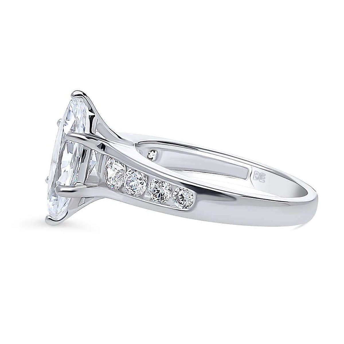 BERRICLE Sterling Silver Solitaire Wedding Engagement Rings 1.6 Carat Marquise Cut Cubic Zirconia CZ Promise Ring for Women, Rhodium Plated Size 5