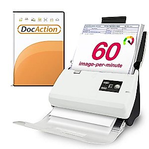 Plustek PS30D Duplex Document Scanner: with 50 Sheet Auto Document Feeder (ADF) and searchable PDF Function by Abbyy OCR. Support Mac and PC