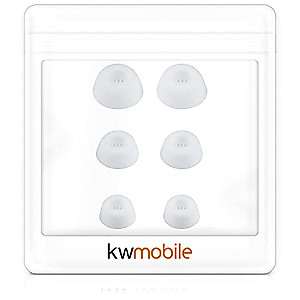 kwmobile 6X Replacement Ear Tips Compatible with Huawei FreeBuds Pro - Silicone Tips for Earphones - White