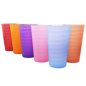 18-Piece Plastic Dinnerware Set, Unbreakable and Reusable Plastic Plates Plastic Bowls Plastic Tumblers, Multicolor
