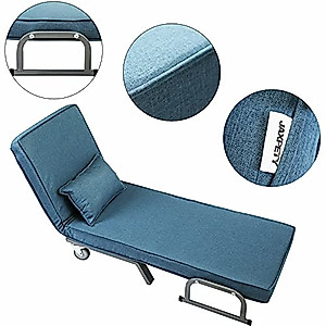 MAXCBD Couch Sleeper Home Recliner Folding Sofa Bed Arm Chair Convertible Sleeper Leisure Recliner Lounge Couch for Small Space Living Room