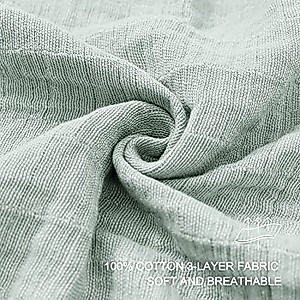 Cotton Baby Blankets Unisex Newborn 6-Layer, Super Soft Comfy Muslin Blankets, for Toddler Swaddle Nursery Bed Blanket Stroller Crib Shower Gifts 30 x 40 Inch,Sage Green
