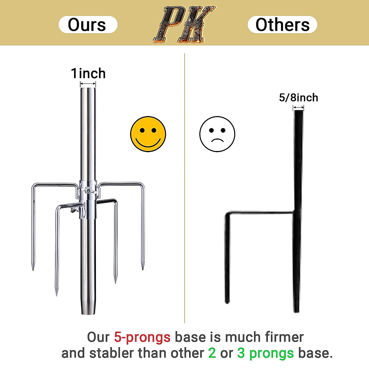 Ground Flag Poles for Outside House - 1" Tangle Free Flag Pole for House with 5 Prong - 9ft Yard Flag Stand for Outdoor,Wind Resistant & Rustproof - Silver