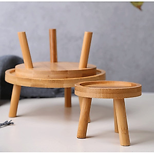 Bonsai Pedestal Wooden Stool Vase Base Solid Wood Flowerpot Tray Flower Shelf Indoor Desktop Living Room Potted Plant Succulent Green Display Stand Bonsai Base (Size : 3.35in)