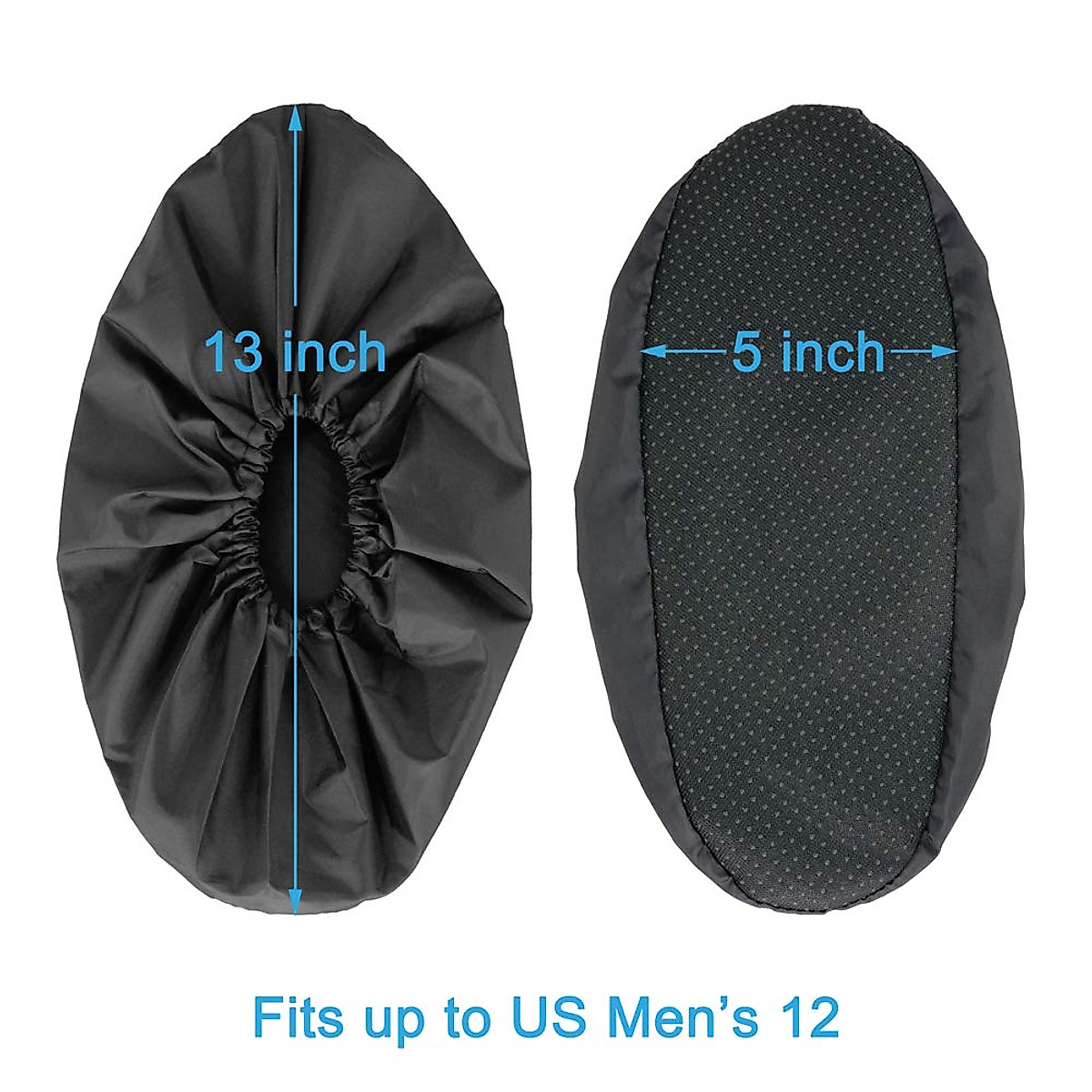 LINKEASE Reusable Boot & Shoe Covers Water Resistant Non Skid and Washable for Real Estate Contractors to Keep Floors Carpets Footwear and Rooms Clean - 5 Pairs (Large, Black)