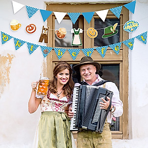 Hotop 4 Pieces Oktoberfest Decorations Flag Banner Oktoberfest Garland Set Bavarian Flag Bavarian Pennant Banner for Oktoberfest Party Supplies Bavarian Themed Party Favors Backdrop Booth Photo Prop