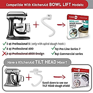 KneadAce Spiral Dough Hook Shield For kitchenaid Mixer-Prevents Dough from Clogging Your Bowl Lift Mixer- Mess Free Mixer Accessory Compatible With KitchenAid Dough Hook. For Kitchenaid Attachments