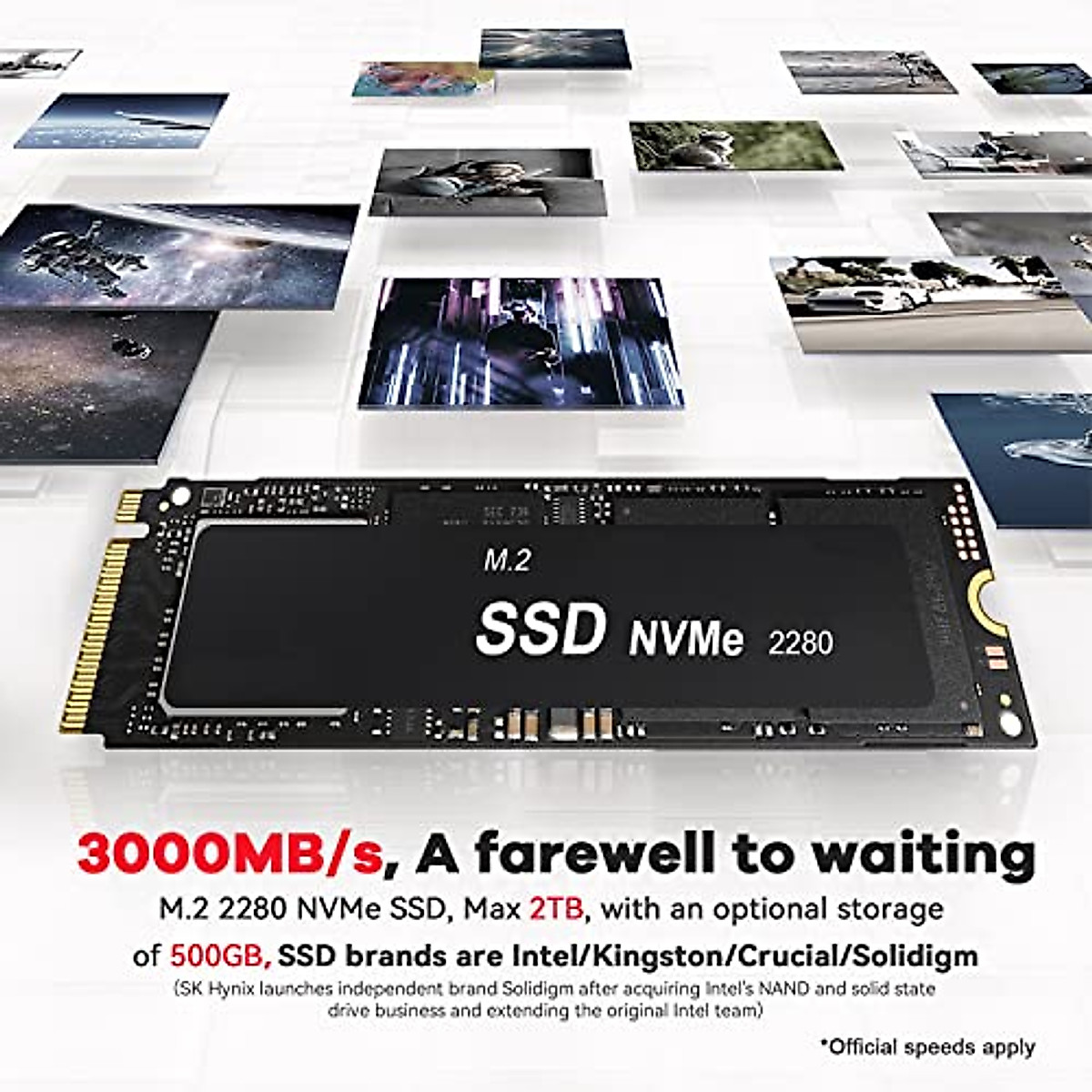 Beelink Mini PC, AMD Ryzen 5 5560U(6C/12T, Up to 4.0GHz), 16GB DDR4 RAM 500GB NVMe SSD, SER5 Mini Desktop Computer Support 4K@60Hz Triple Output/WiFi6/BT5.2/DP1.4/HDMI2.0/USB3.2 for Gaming/Office/Home