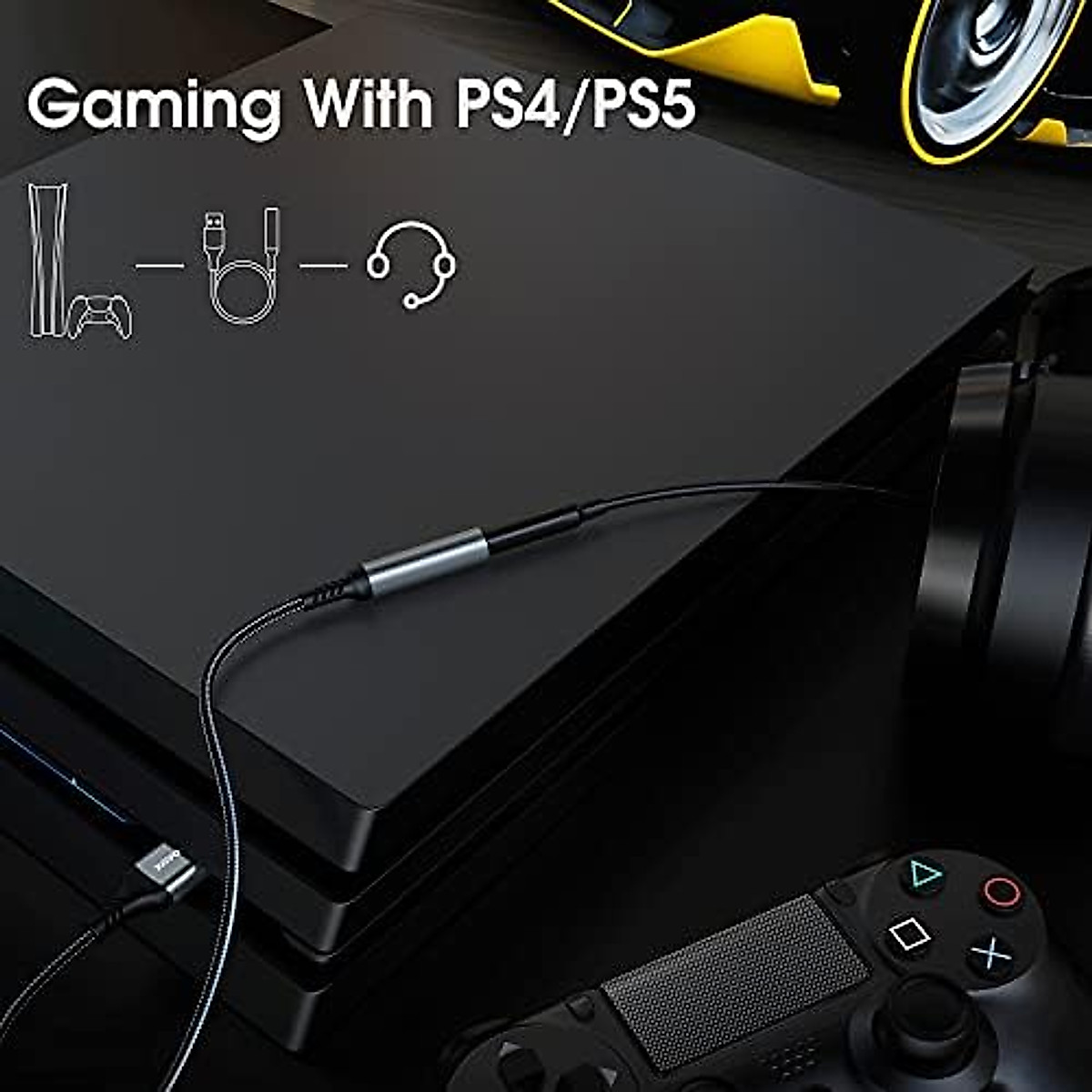 ZOOAUX USB to 3.5mm Jack Audio Adapter,External Sound Card USB-A to Audio Jack Adapter with Aux Stereo Converter Compatible with Headset,PC Windows,Laptop Mac,Desktops,Linux,PS4 PS5 and More (Grey)