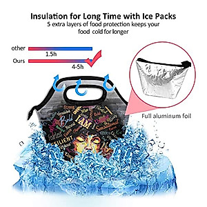 Lunch Bags For Black Women African American Lunch Box Afro Black Girl Lunch Tote Bag For Travel, Picnic, Work, School Reusable Insulated Cooler