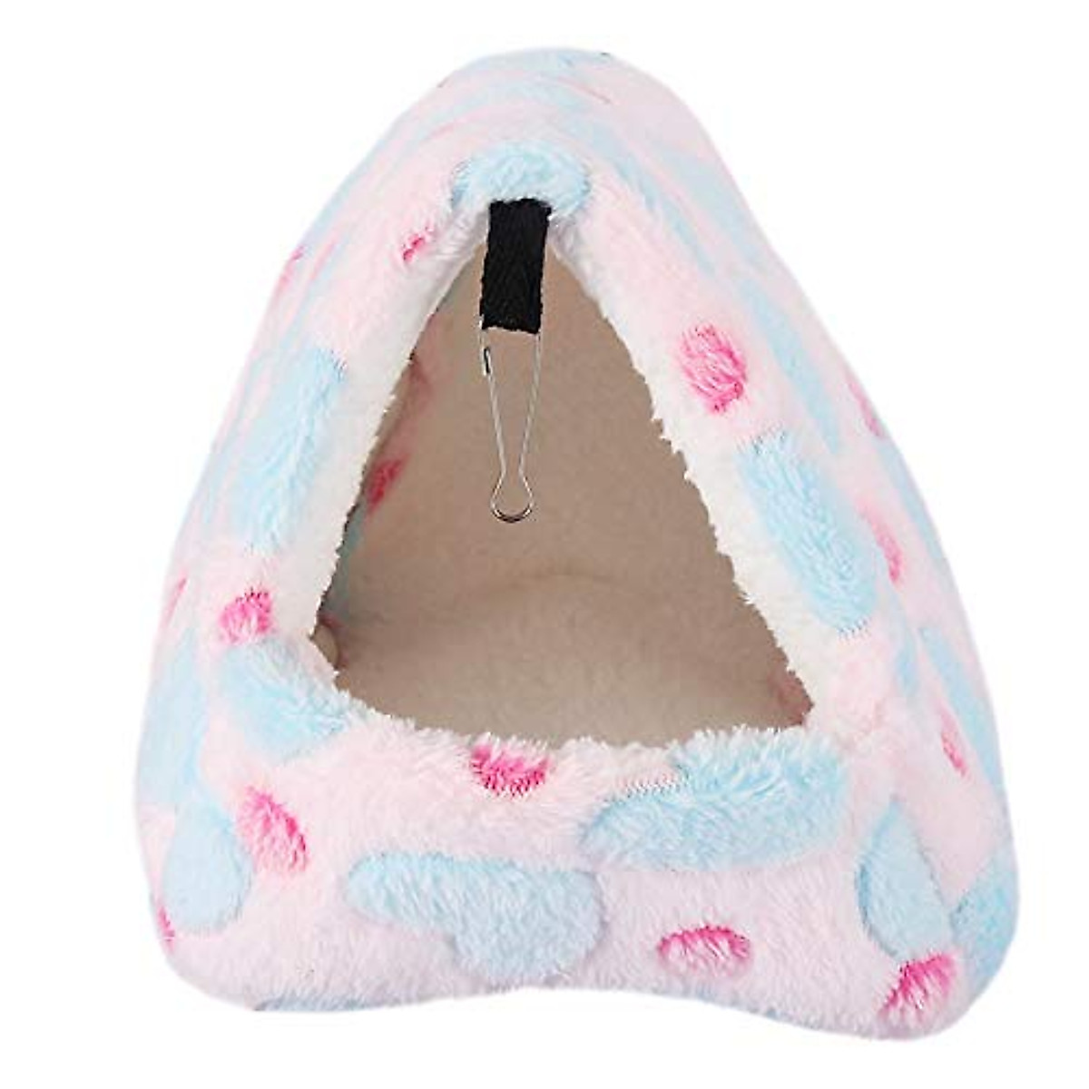 Pet Hammock, Plush Winter Pet House Hanging Cage Nest Swing Tent for Bird Squirrel Rabbit Keep Warm Hammock Pink 8.7 x 8.3inch(22 x 21cm-Pink)