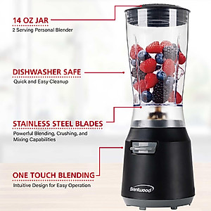 BRENTWOOD GEOJUG JB-191BK Personal Blender, 14 ounces, Black
