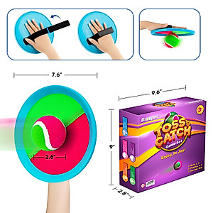 Qrooper Kids Toys Toss and Catch Game Set - Beach Toys Pool Toys Outdoor Toys for Kids Ages 4-8, Stocking Stuffers for Kids, Beach Games, Yard Games for Kids Adults Family Outside Games