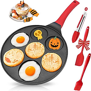 EZJOB Silver Dollar Pancake Pan for Kids,Dinosaur Pancake Pan for Kids, Nonstick Egg Cooker Frying Pan Breakfast Mini Pancakes Maker