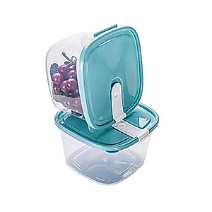 Plastic Food Storage Containers w/attached Lids. Multi sizes Containers. Microwave/Freezer & Dishwasher Safe - Steam Release Valve. BPA/Free (24, Light Blue)