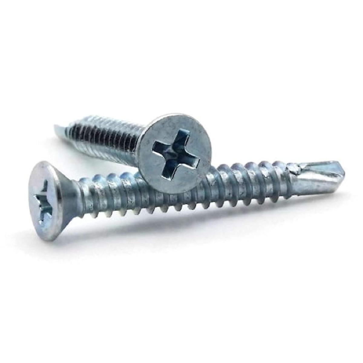 #8-18 Phillips Flat Head Self Drilling Screws Zinc Plated Steel TEK Sheet Metal Screws #8-18 x 1-1/2" Qty 1000