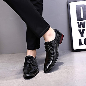 Men's Dress Oxford Shoes Alligator Patent Leather Wedding Prom Formal Black Dress Casual Shoes for Men 11 US