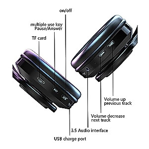 VKEKIEO Bluetooth Headphones Over Ear, Wireless Foldable Headphones Noise Cancelling with Microphone Deep Bass, High Value Craftsmanship Subwoofer Live 5.0 Headset for Travel Work Cellphone (A Black)