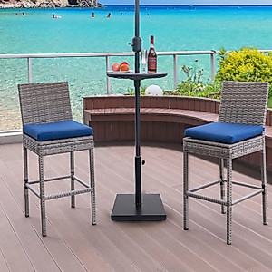 Sundale Outdoor Umbrella Stand 42lbs Heavy Duty Resin Square Umbrella Base,Black